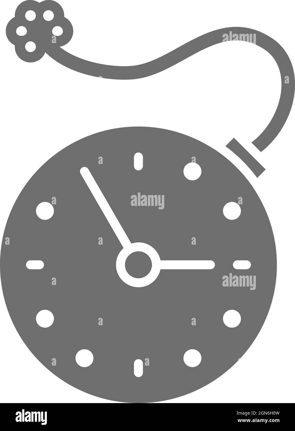 Clock with bomb, explosion timer, deadline grey icon Stock Vector Image ...