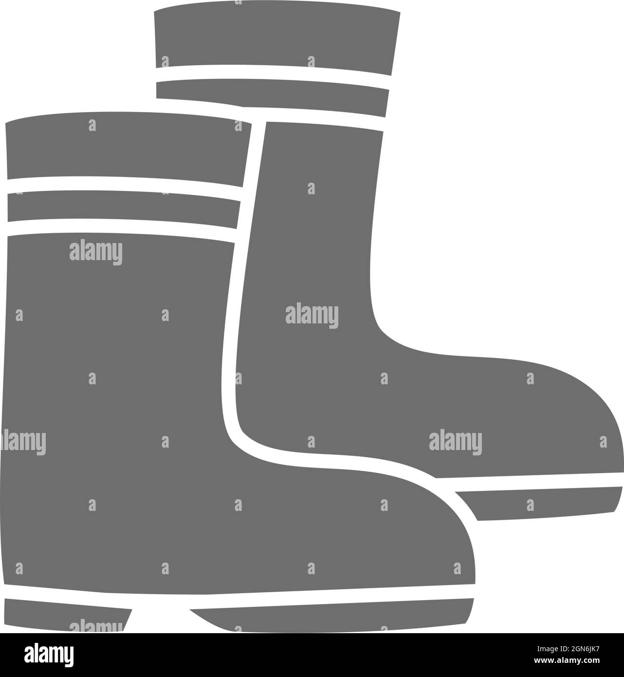 Rubber boots grey icon. Isolated on white background Stock Vector Image ...