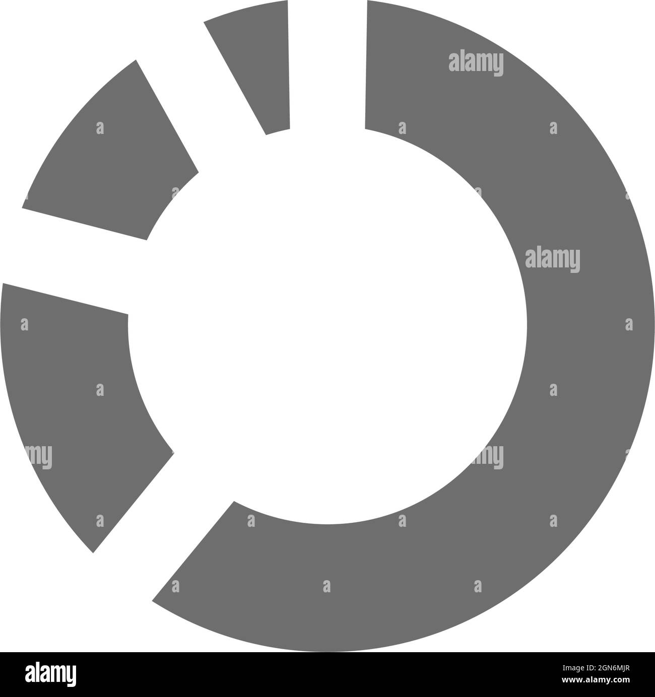 Circle percentage diagram grey icon. Isolated on white background Stock ...