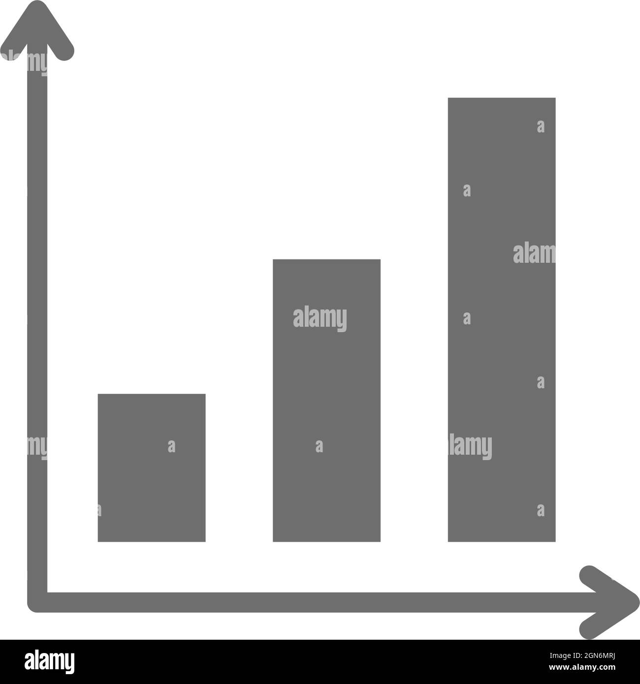 Graph with growing chart grey icon. Isolated on white background Stock ...