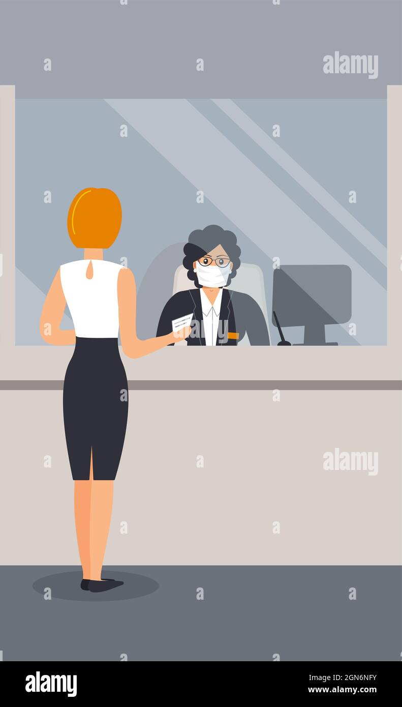 Bank interior counter customer hi-res stock photography and images - Alamy