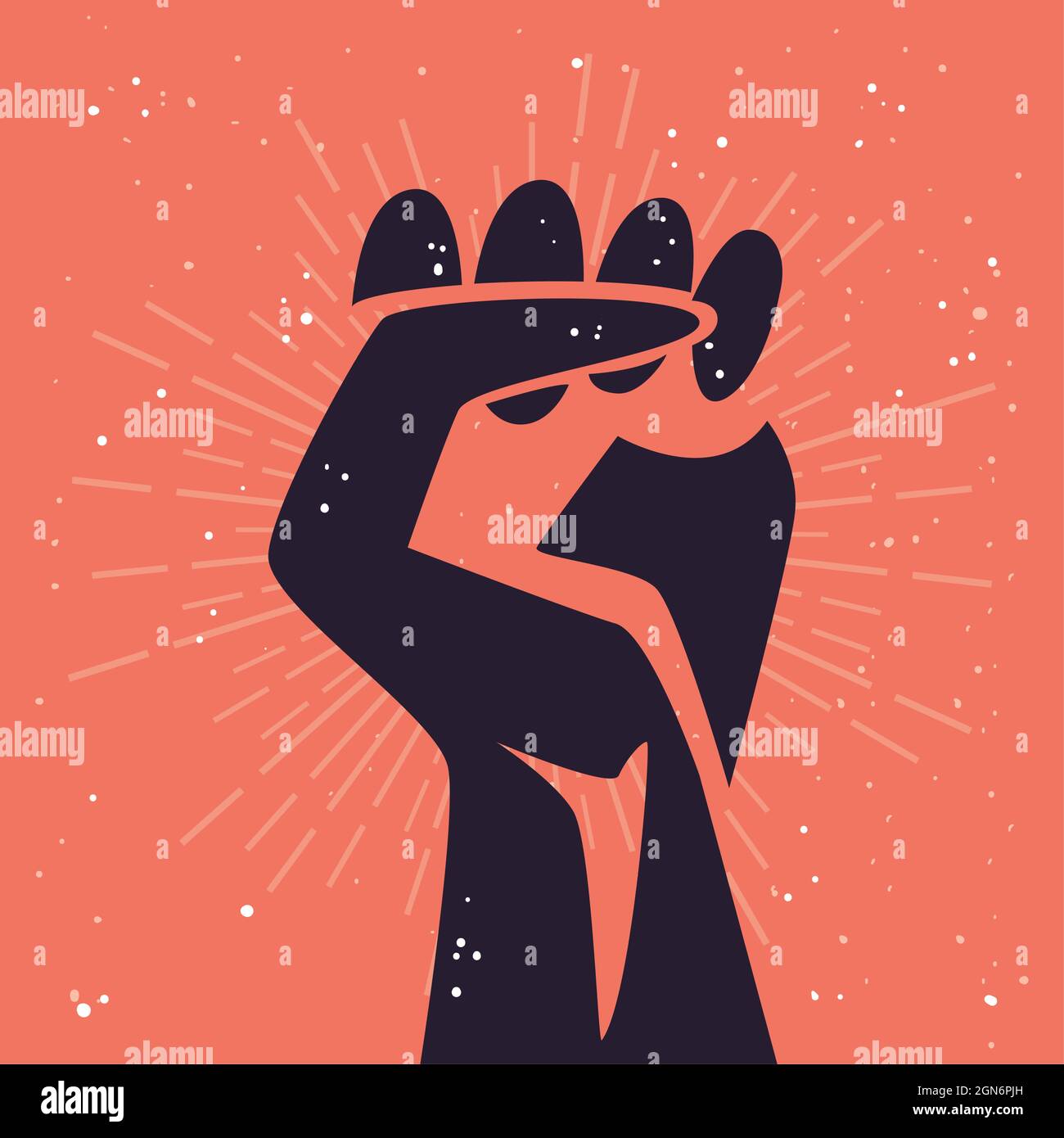 Protest fist hand on orange background Stock Vector Image & Art - Alamy