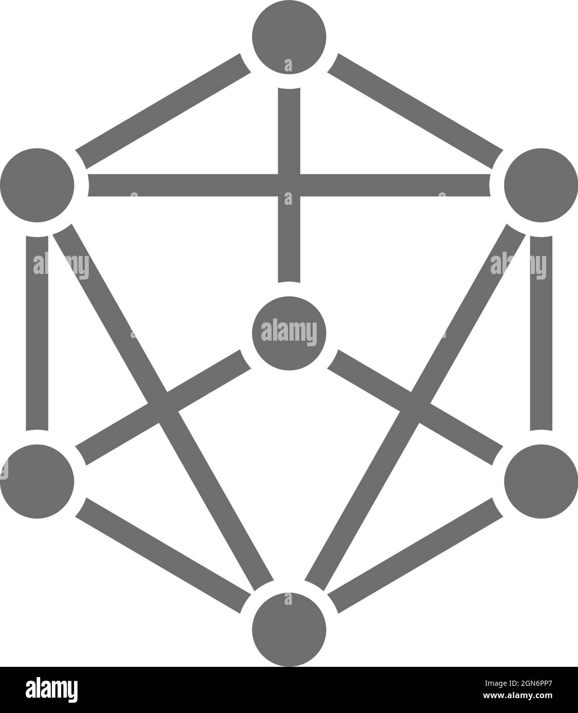 Blockchain technology, block chain, digital key grey icon Stock Vector ...