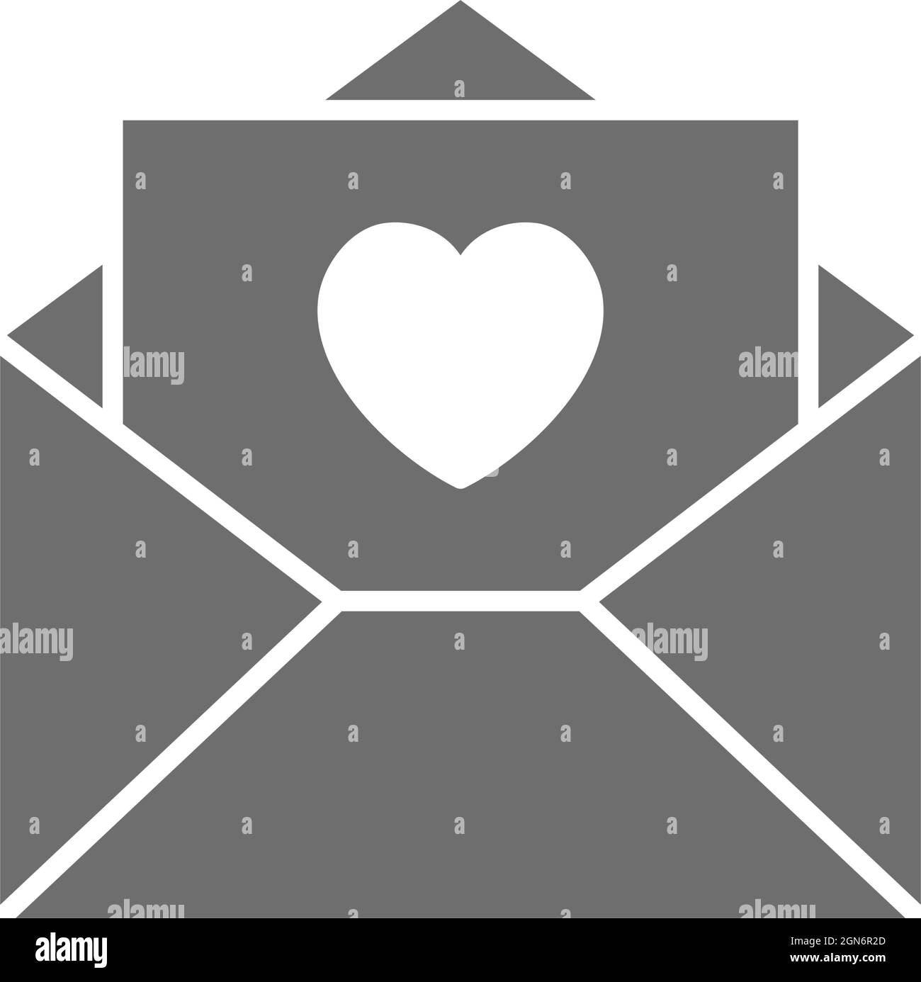 Valentine heart letter envelope Black and White Stock Photos & Images ...