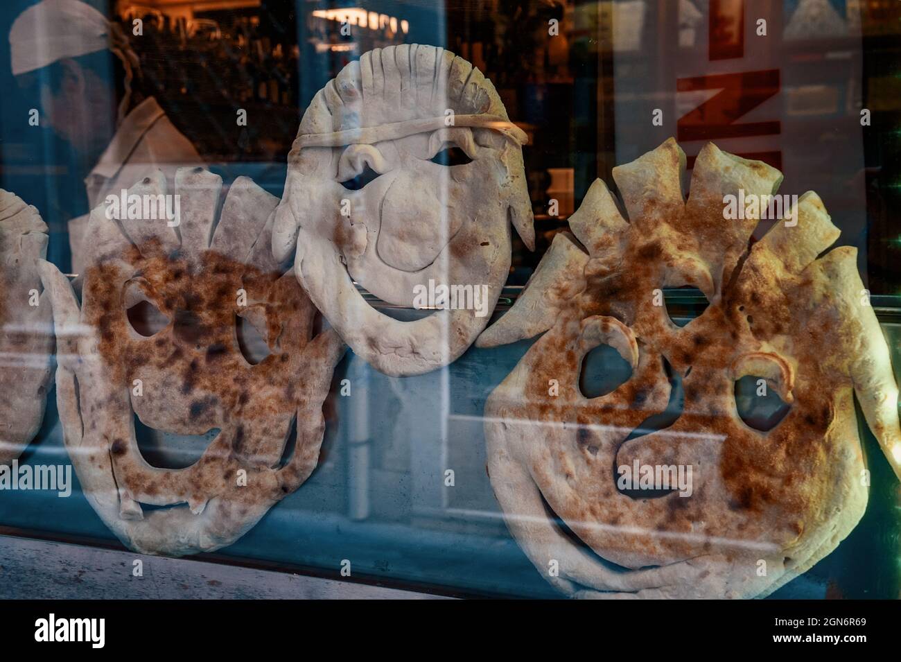 Venice, Italy September 4, 2018 Funny mimic smiling funny pizza basics ...