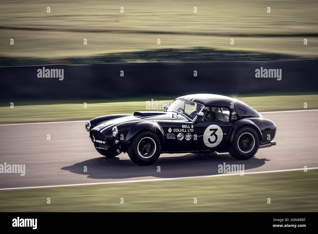 The Reid/Shepherd driven AC Cobra, during practice for the Goodwood ...