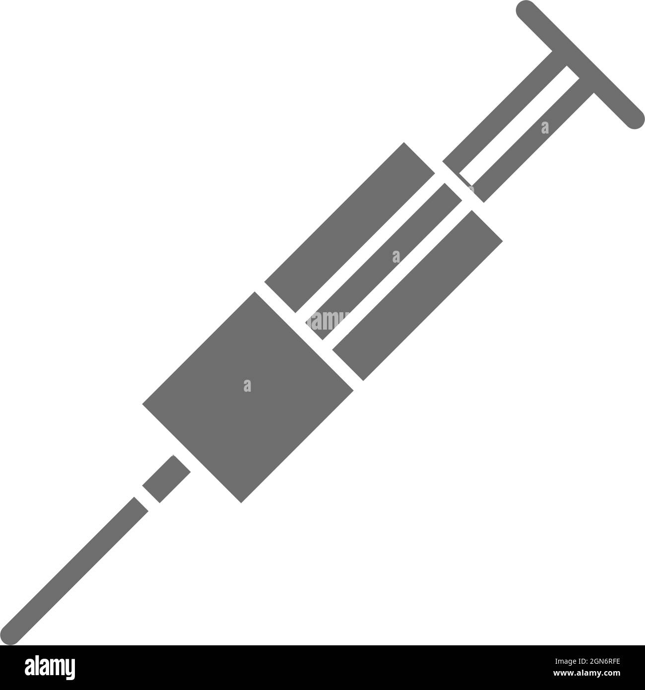Medicine syringe with needle grey icon. Isolated on white background ...