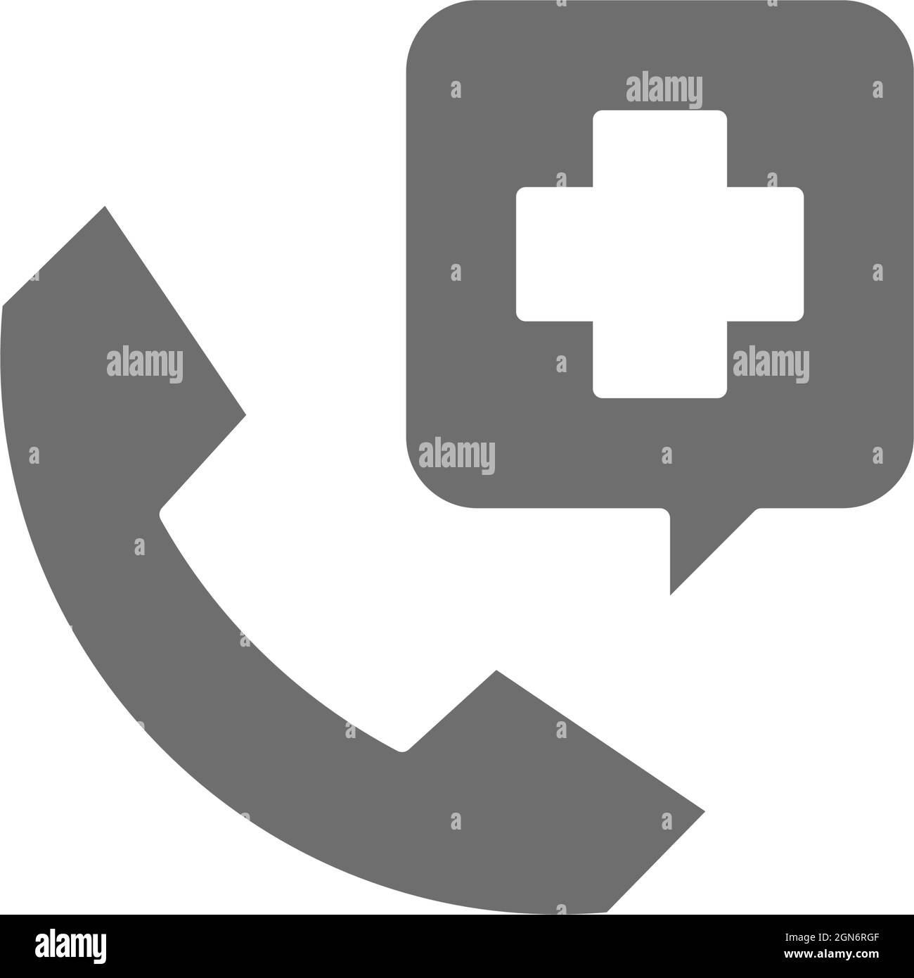 Healthcare call center, medical care grey icon Stock Vector Image & Art ...