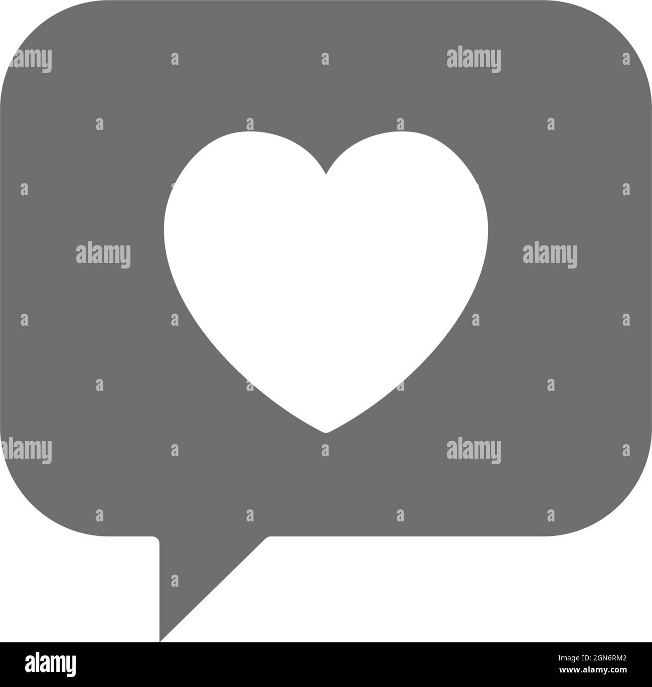 Heart in chat, positive feedback, like grey icon Stock Vector Image ...