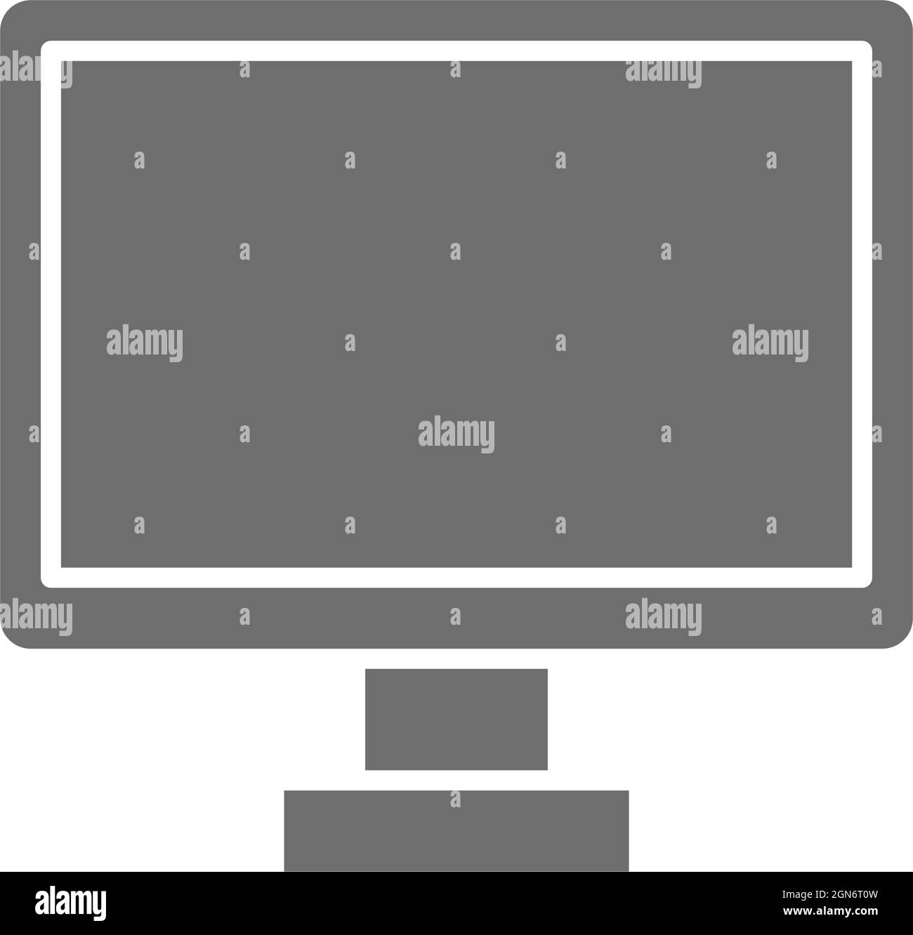 Vector computer monitor, tv screen grey icon Stock Vector Image & Art ...