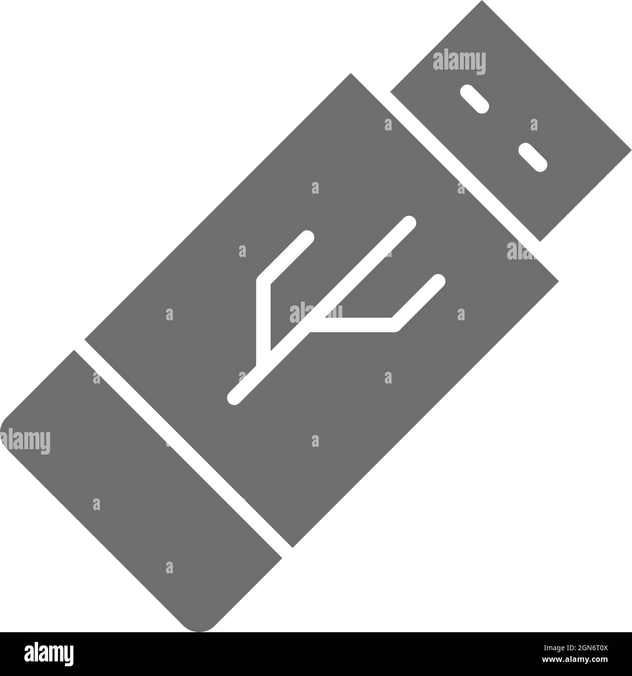Flash drive, usb grey icon. Isolated on white background Stock Vector ...