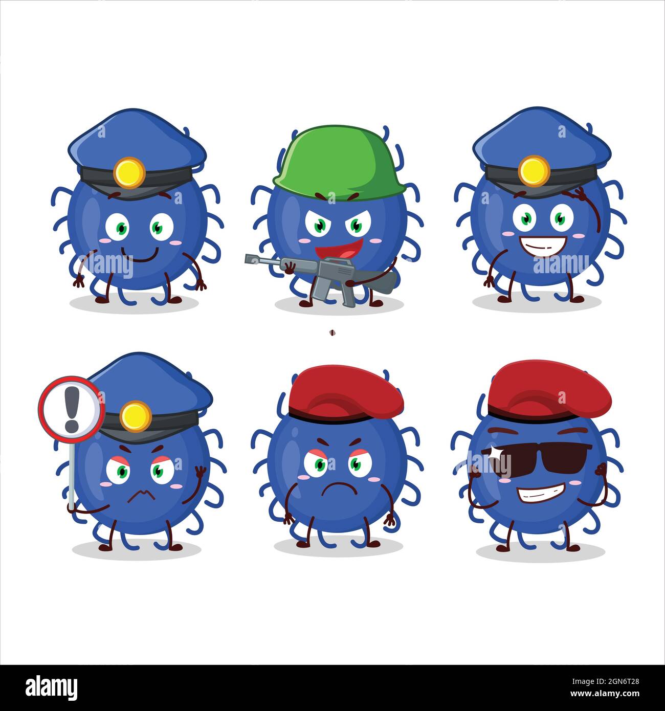 A dedicated Police officer of substance virus mascot design style ...