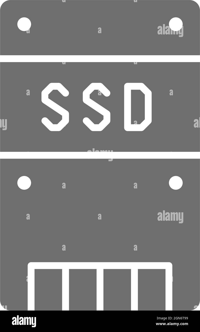 Solid state drive, SSD, storage disk grey icon Stock Vector Image & Art ...
