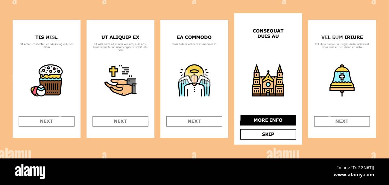 Christianity Religion Church Onboarding Icons Set Vector Stock Vector ...