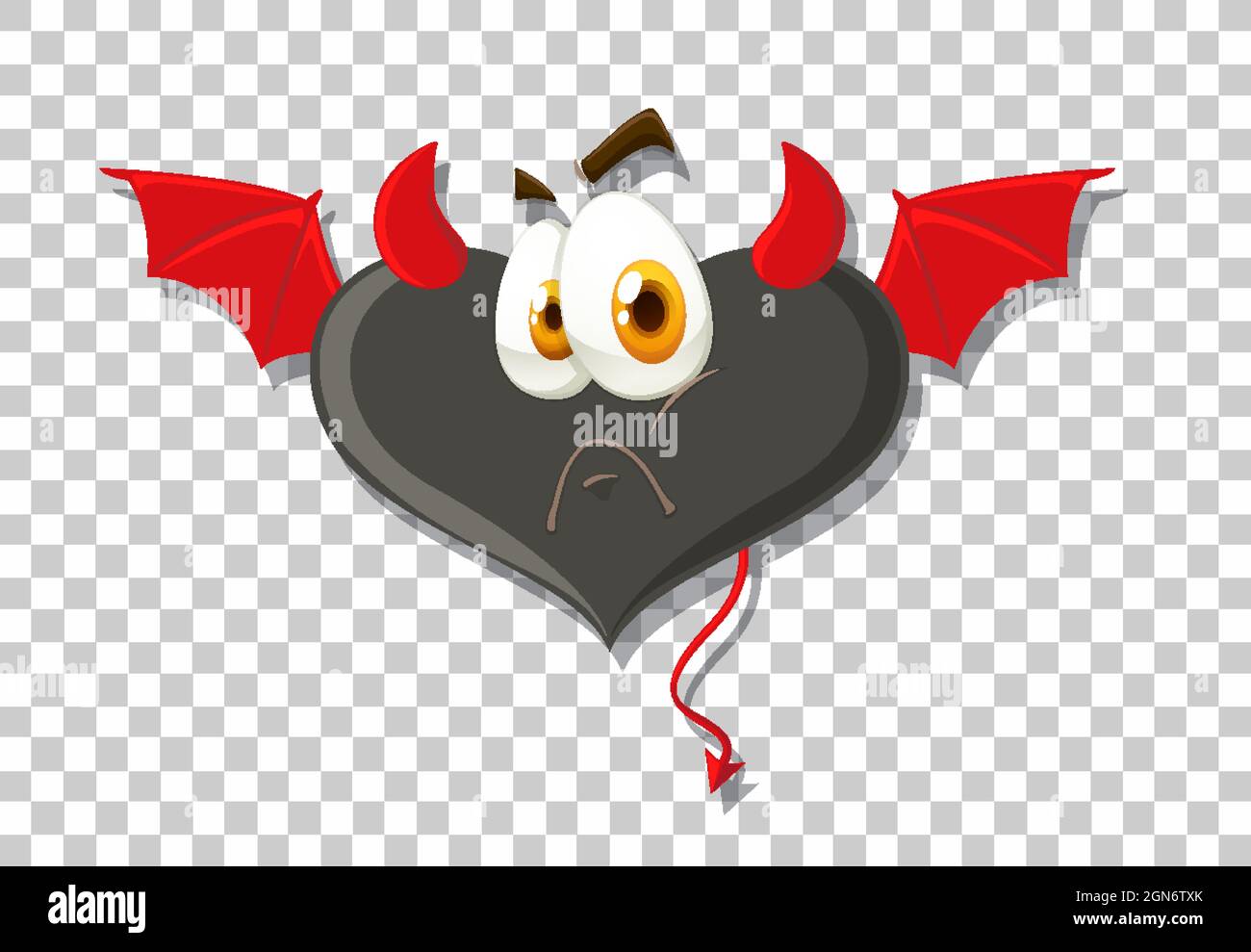 Heart shape devil with facial expression illustration Stock Vector ...