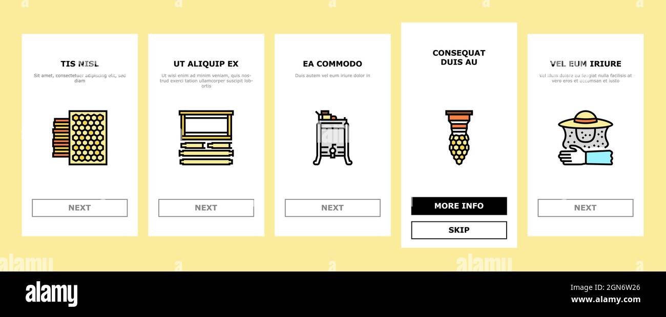 Beekeeping Profession Occupation Onboarding Icons Set Vector Stock ...