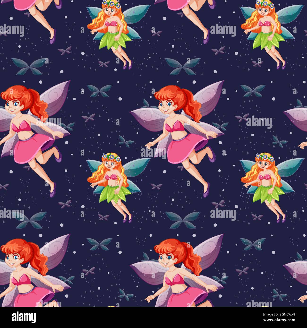 Fairy seamless pattern with fairytale theme illustration Stock Vector ...