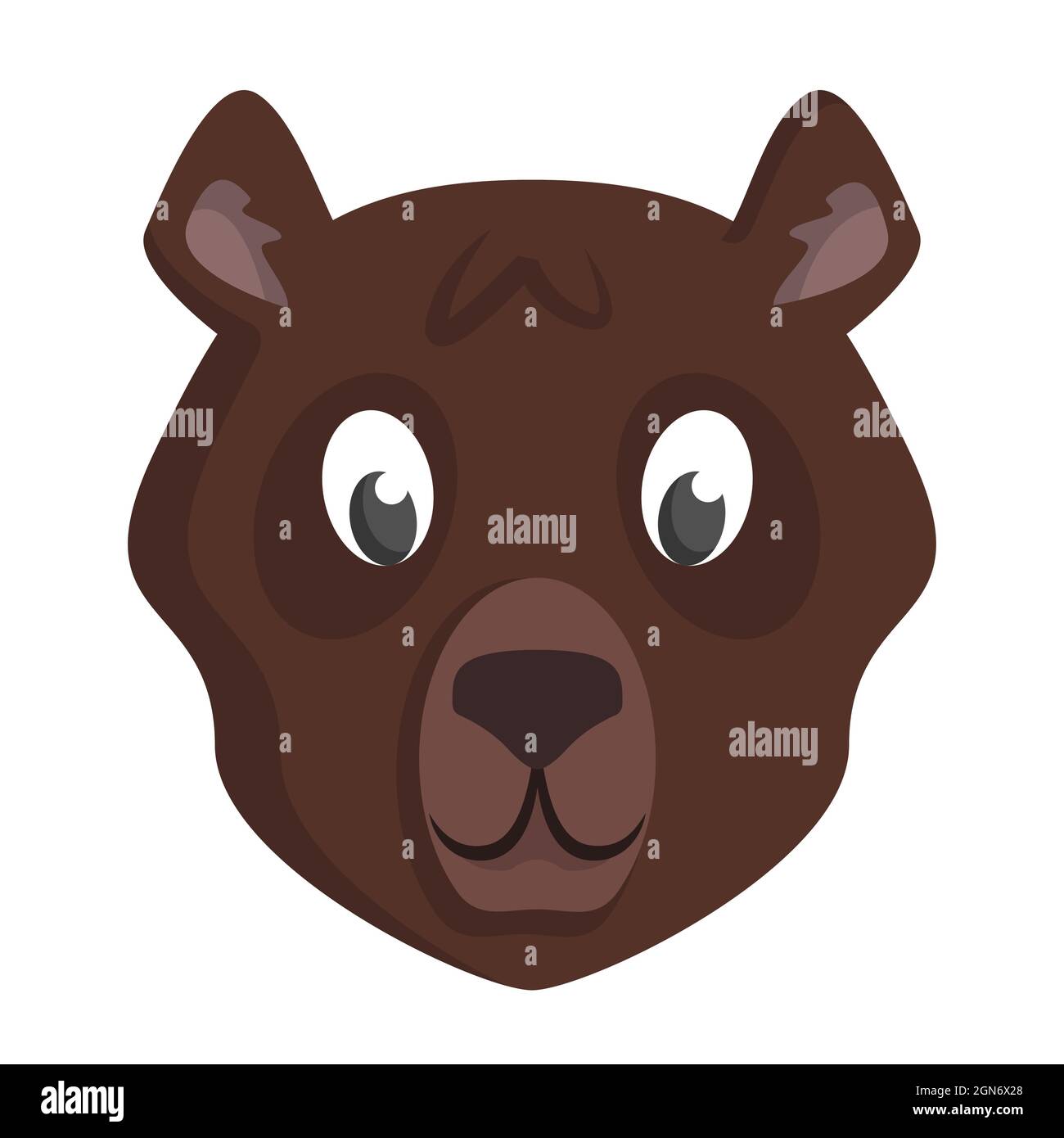 Bear face front view. Animal head in cartoon style Stock Vector Image ...