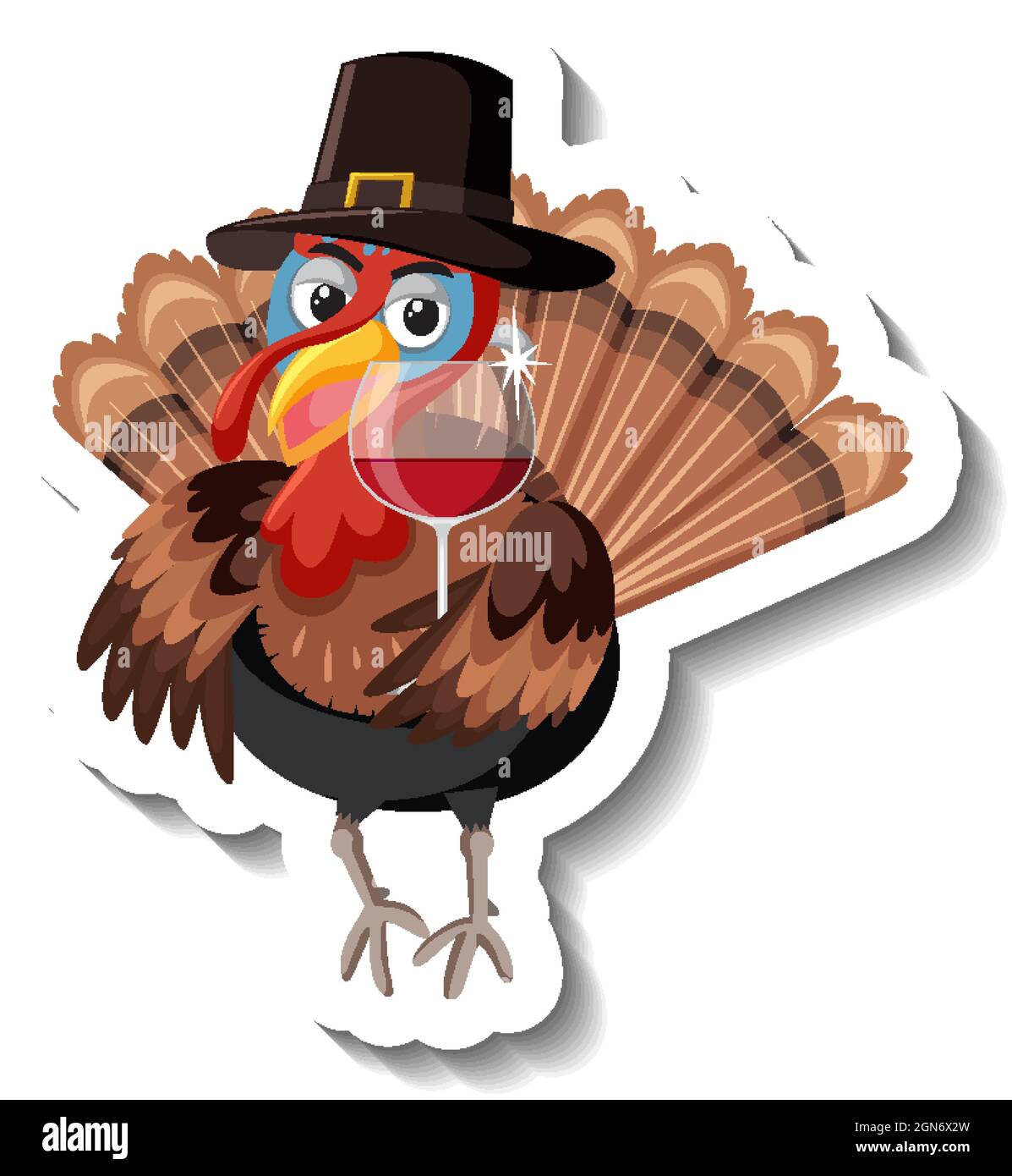 Isolated turkey sticker on white background illustration Stock Vector ...