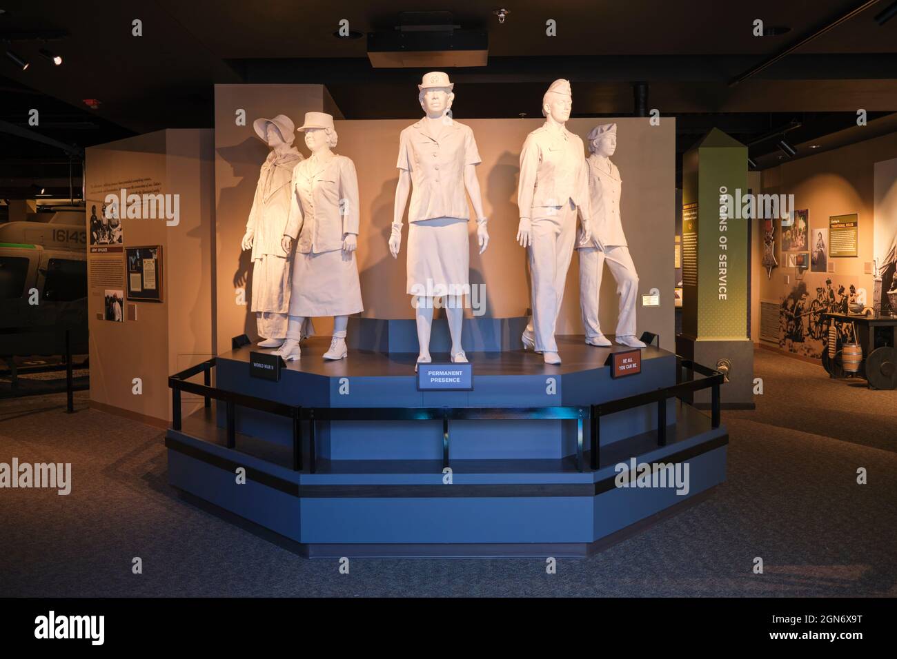 A group of statues of Army women from WWII. At the US Army Womens ...