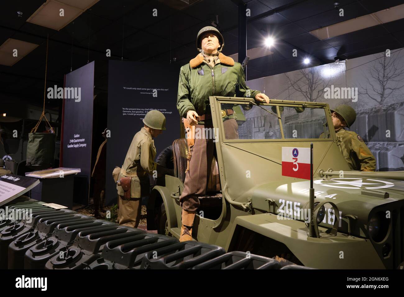 General Patton's green jeep during WWII. At the Quartermaster Army ...