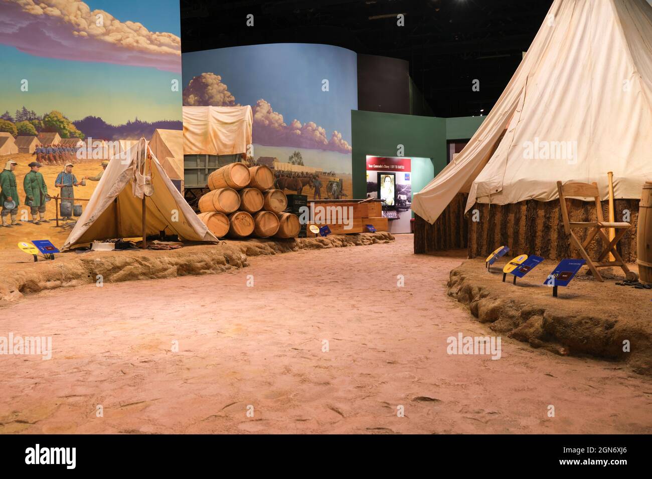 A display of a Civil War soldier camp. At the Pamplin Historical Park ...