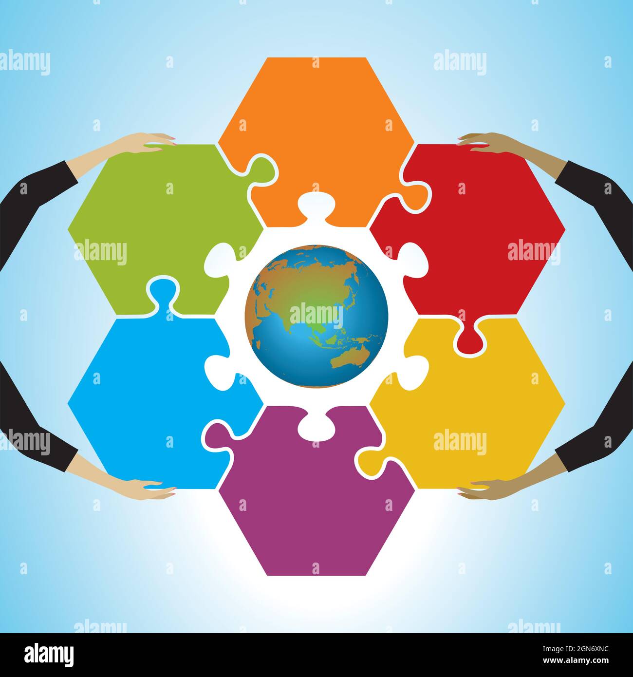 Cooperation for a sustainable world. Vector illustration. EPS10 Stock ...