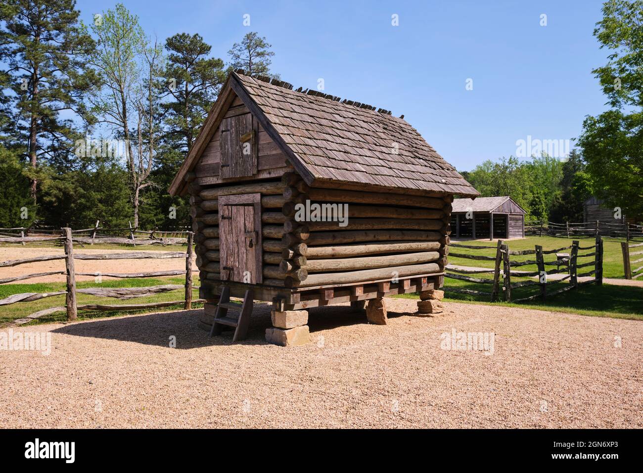 A chicken coop log cabin at the Tudor plantation. At the Pamplin ...