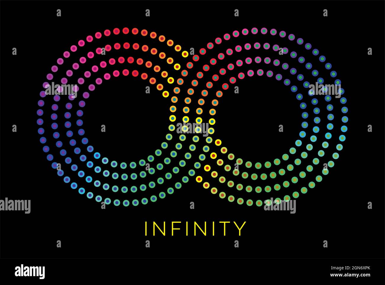 Eternity symbol with colorful dots. Vector illustration. EPS10 Stock ...