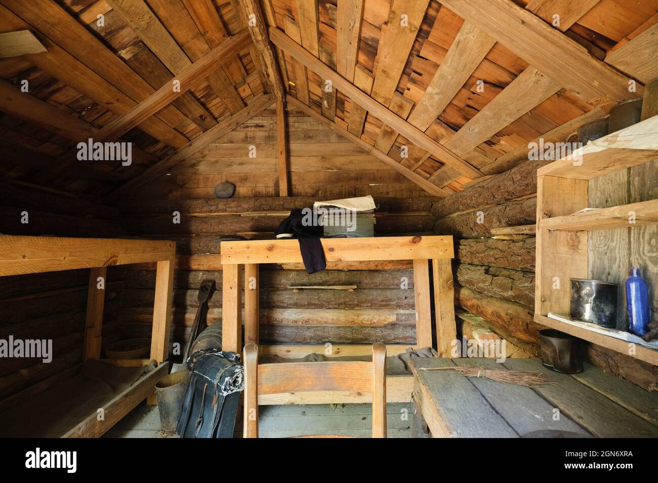 Inside a typical soldier bunk house. At the Pamplin Historical Park ...