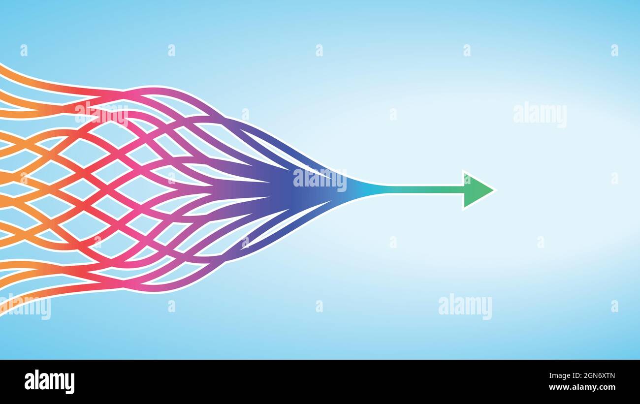 Colorful intertwined arrow in flowing design. Vector illustration ...