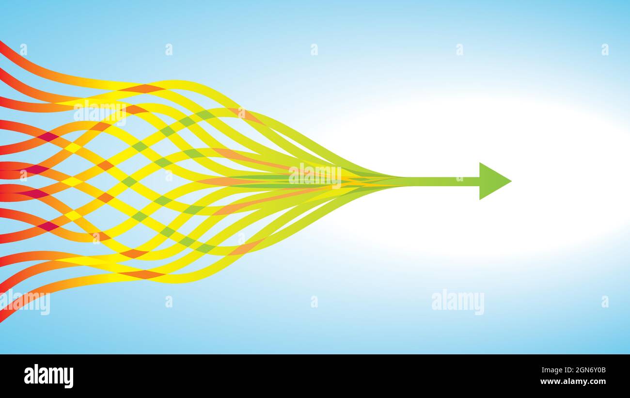 Colorful intertwined arrows in flowing shape. Vector illustration ...