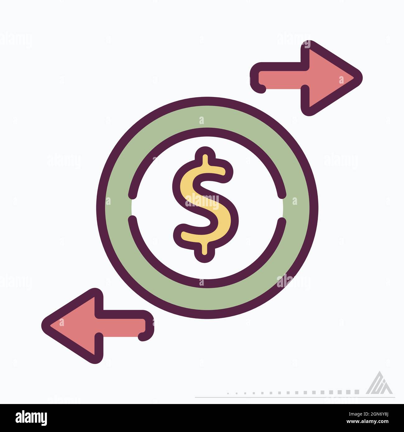 Icon Change Money - Line Cut Style - Simple illustration, Editable ...