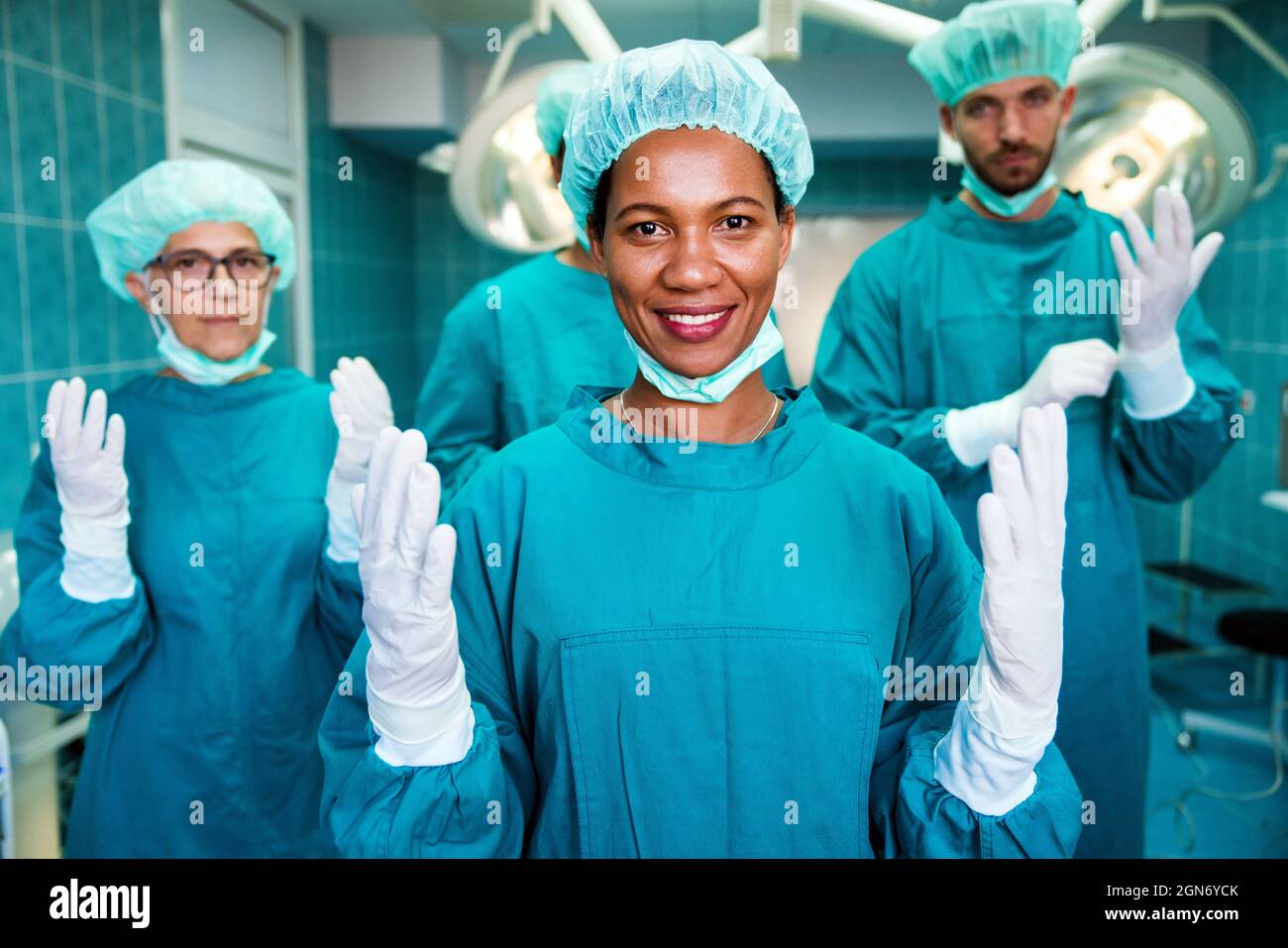 Team of surgeons in the operating room preparing for surgery Stock ...