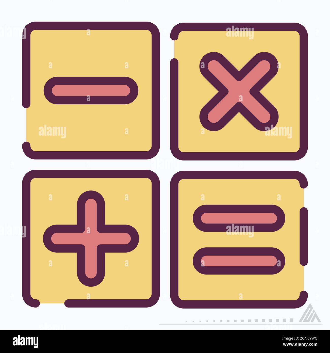 Icon Calculate - Line Cut Style - Simple illustration, Editable stroke ...