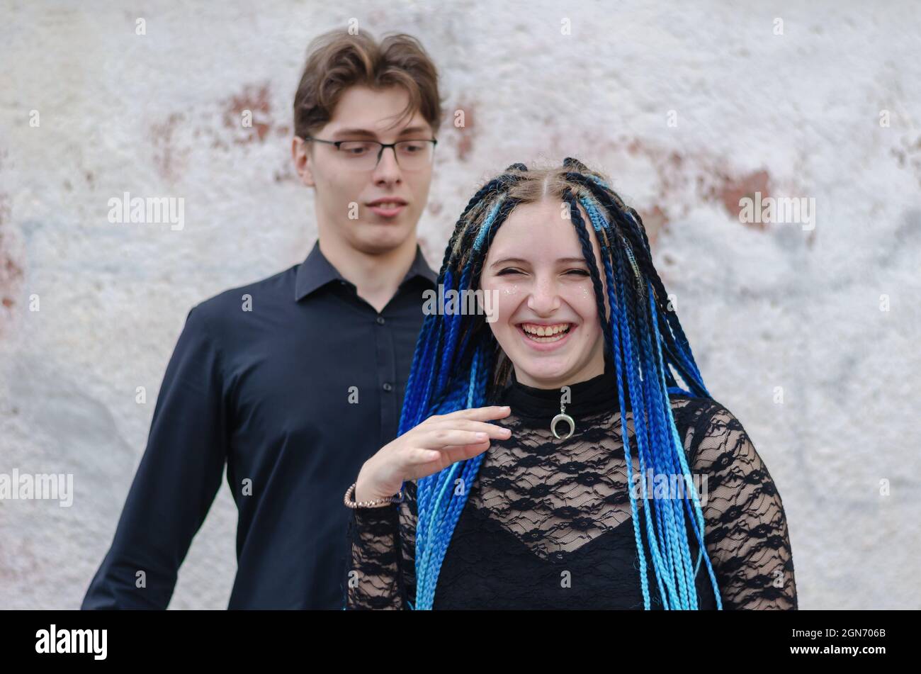 Woman two pigtails in hi-res stock photography and images - Alamy