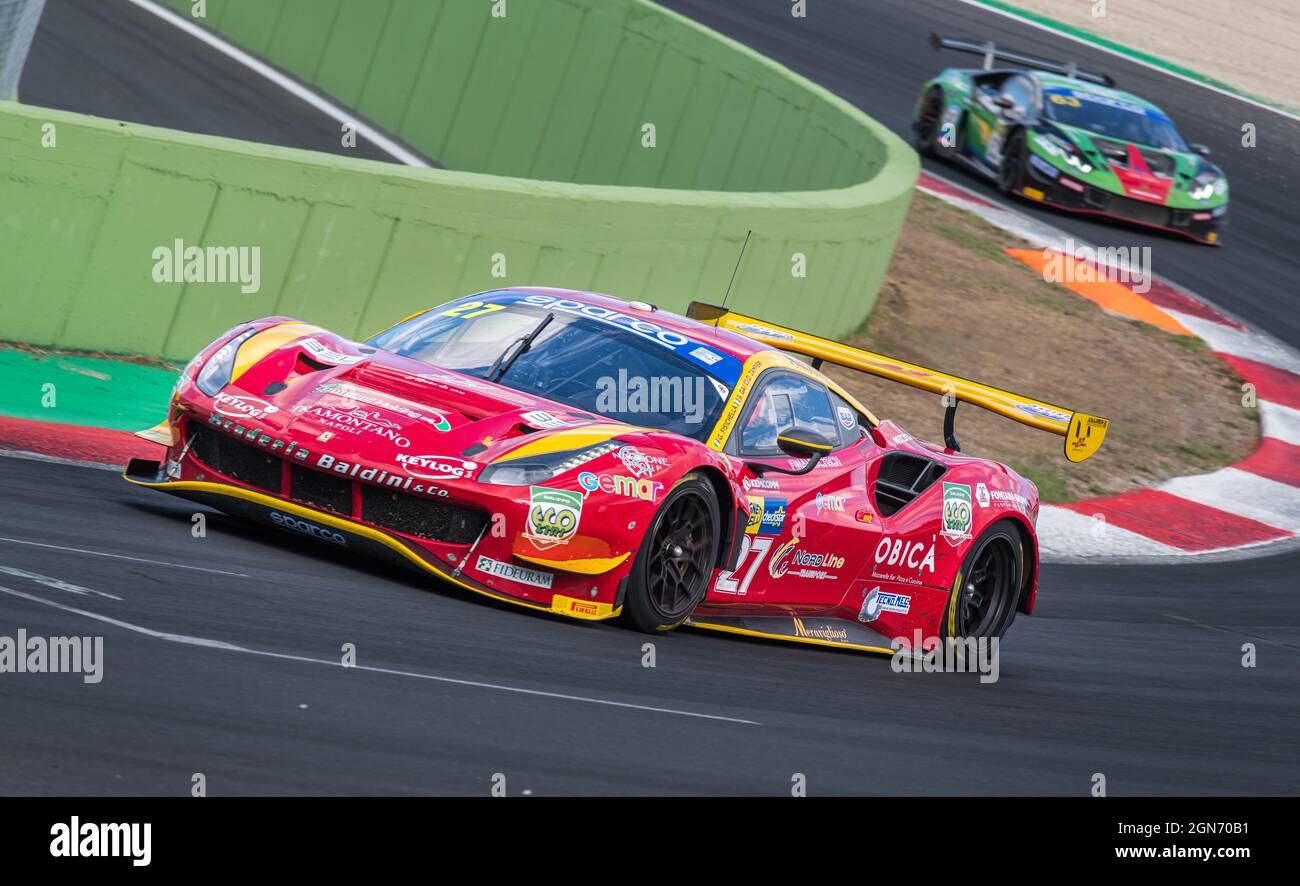 Vallelunga, italy september 19th 2021 Aci racing weekend. Ferrari 488 ...