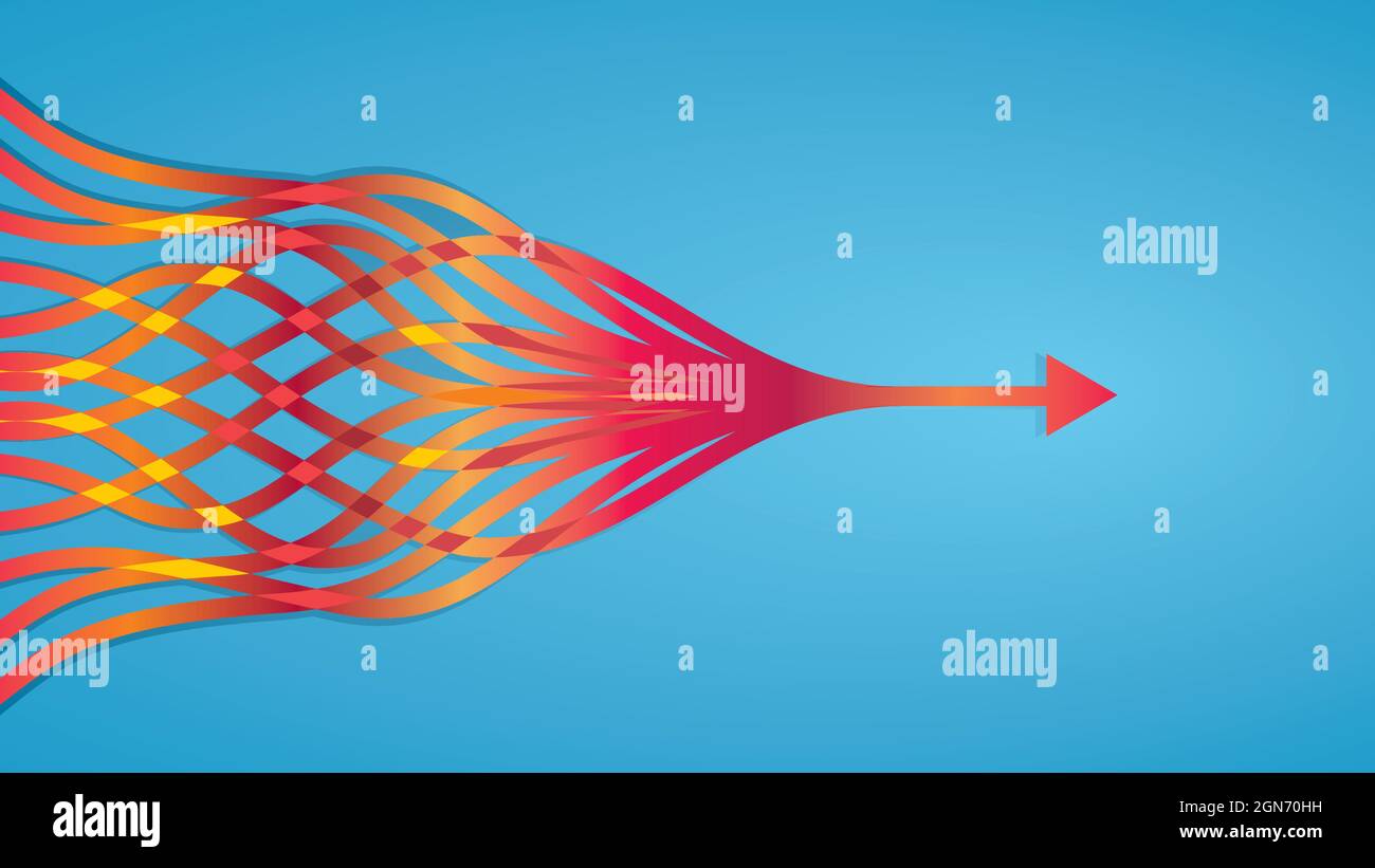 Colorful intertwined arrow. Vector illustration. Dimension 16:9 Stock ...