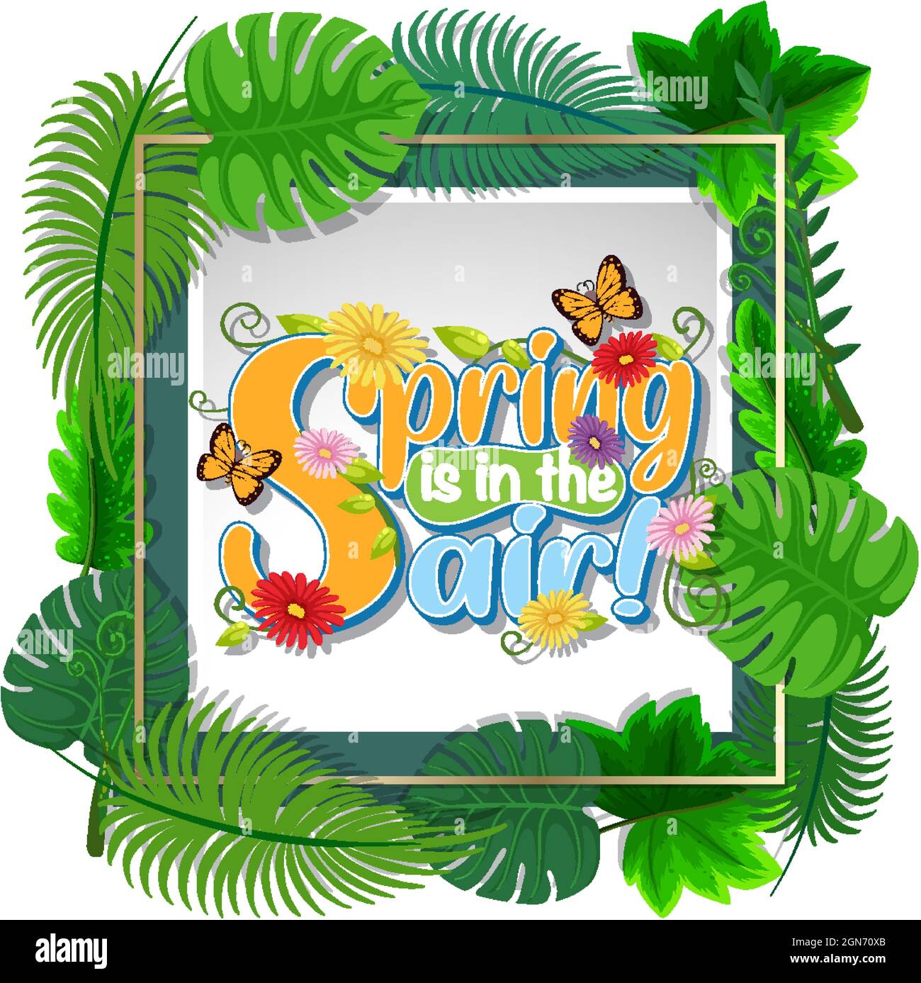 Floral spring calligraphic text illustration Stock Vector Image & Art ...