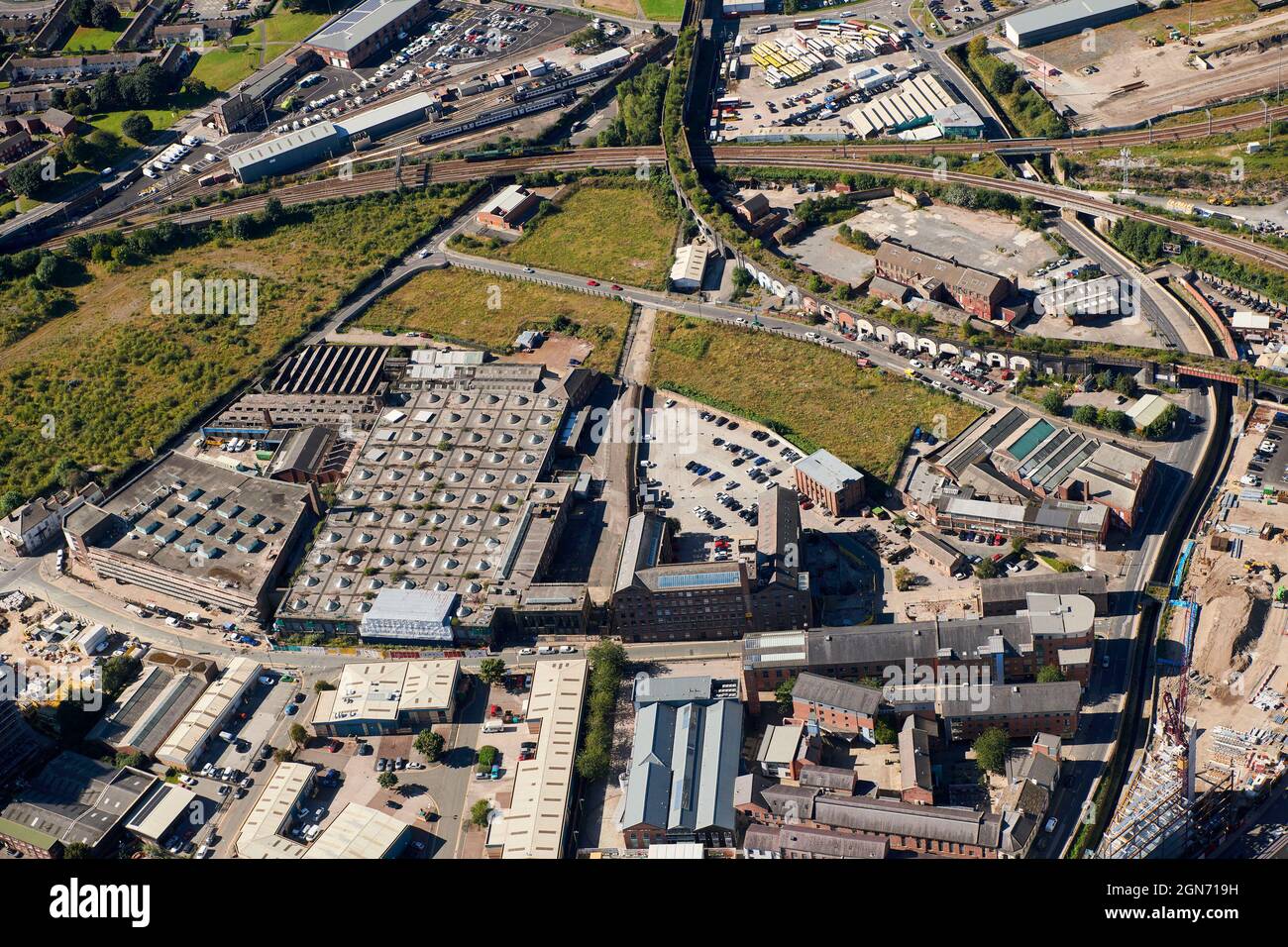 An aerial photograph of Holbeck area showing Temple Mills, Leeds, West ...