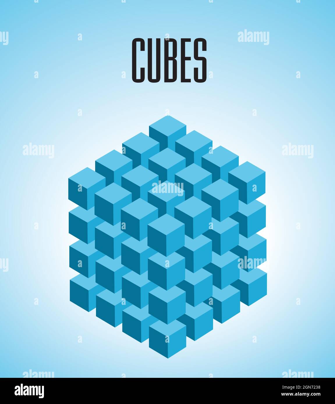 Blue cubes in perspective. Planning, organize. Vector illustration ...