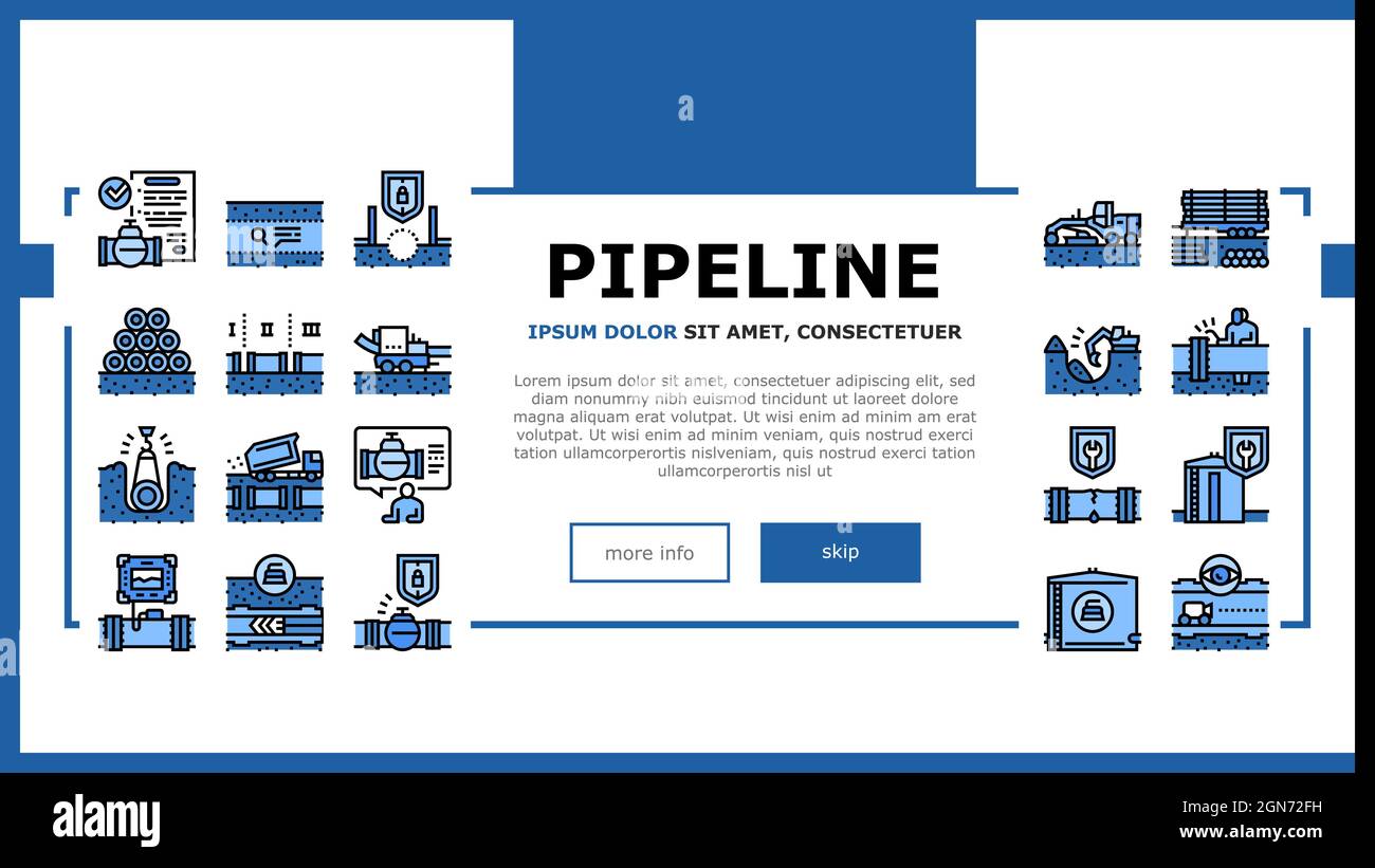 Pipeline Construction Landing Header Vector Stock Vector Image & Art ...