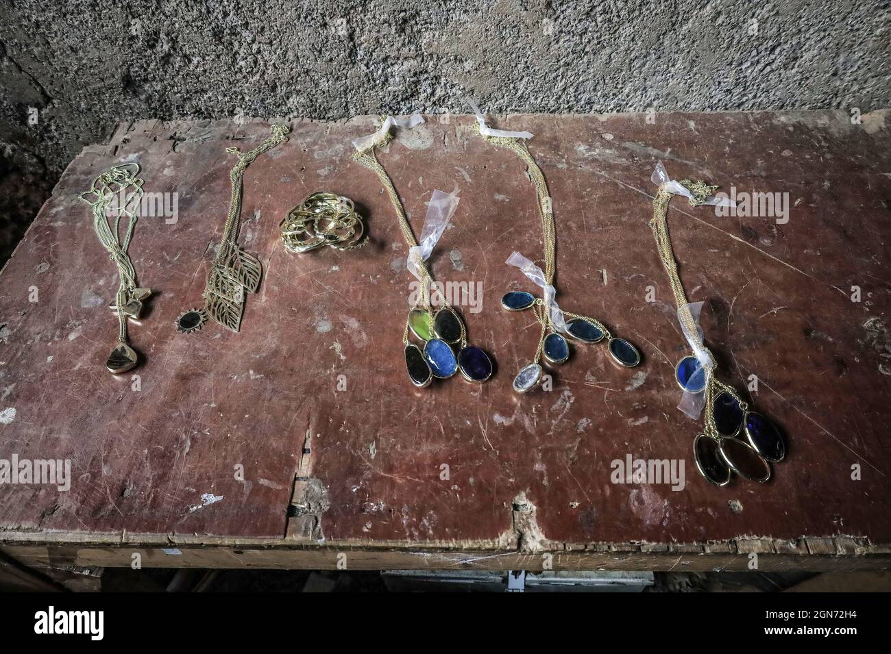 Nairobi, Kenya. 3rd Sep, 2021. Finished and designed handmade jewelry ...