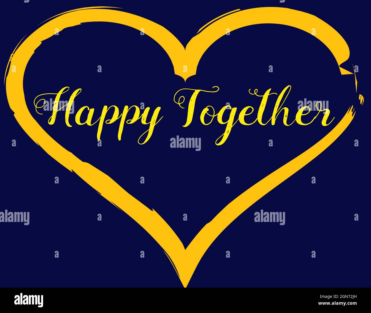 Happy Together with a beautiful heart- Illustration Stock Photo - Alamy