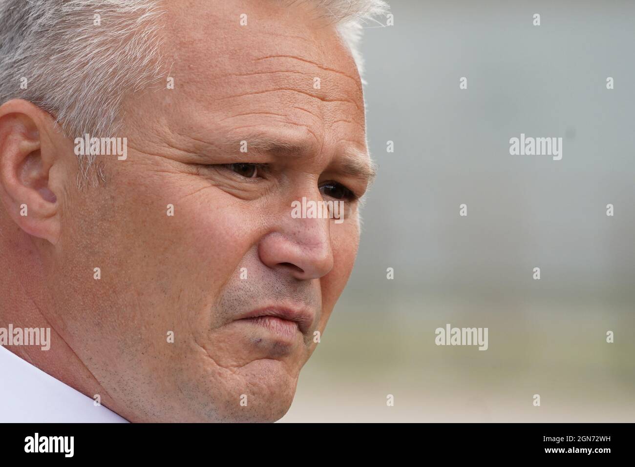 Chief Superintendent Trevor Lawry by speaking to the media at Cator ...