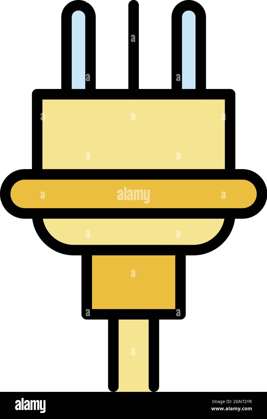 Plastic plug wire icon. Outline plastic plug wire vector icon color ...
