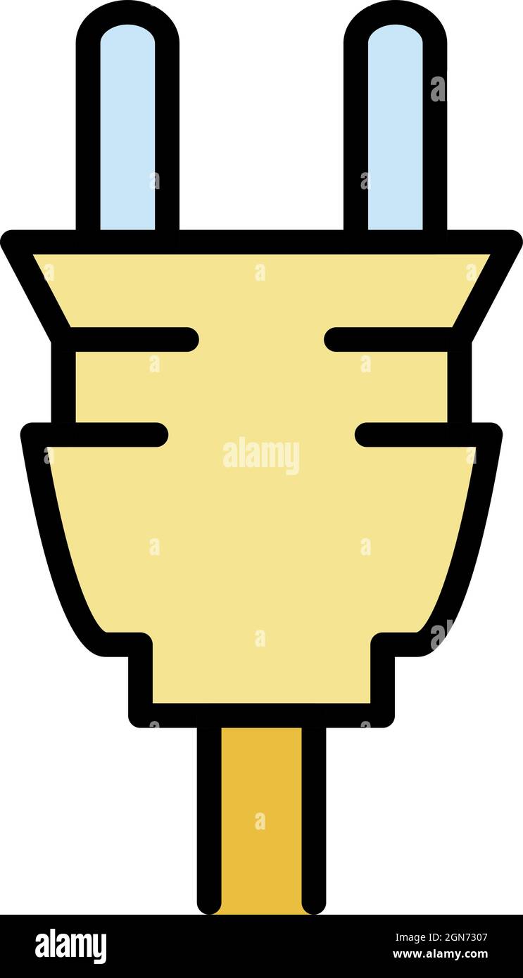 Europe plug icon. Outline europe plug vector icon color flat isolated ...