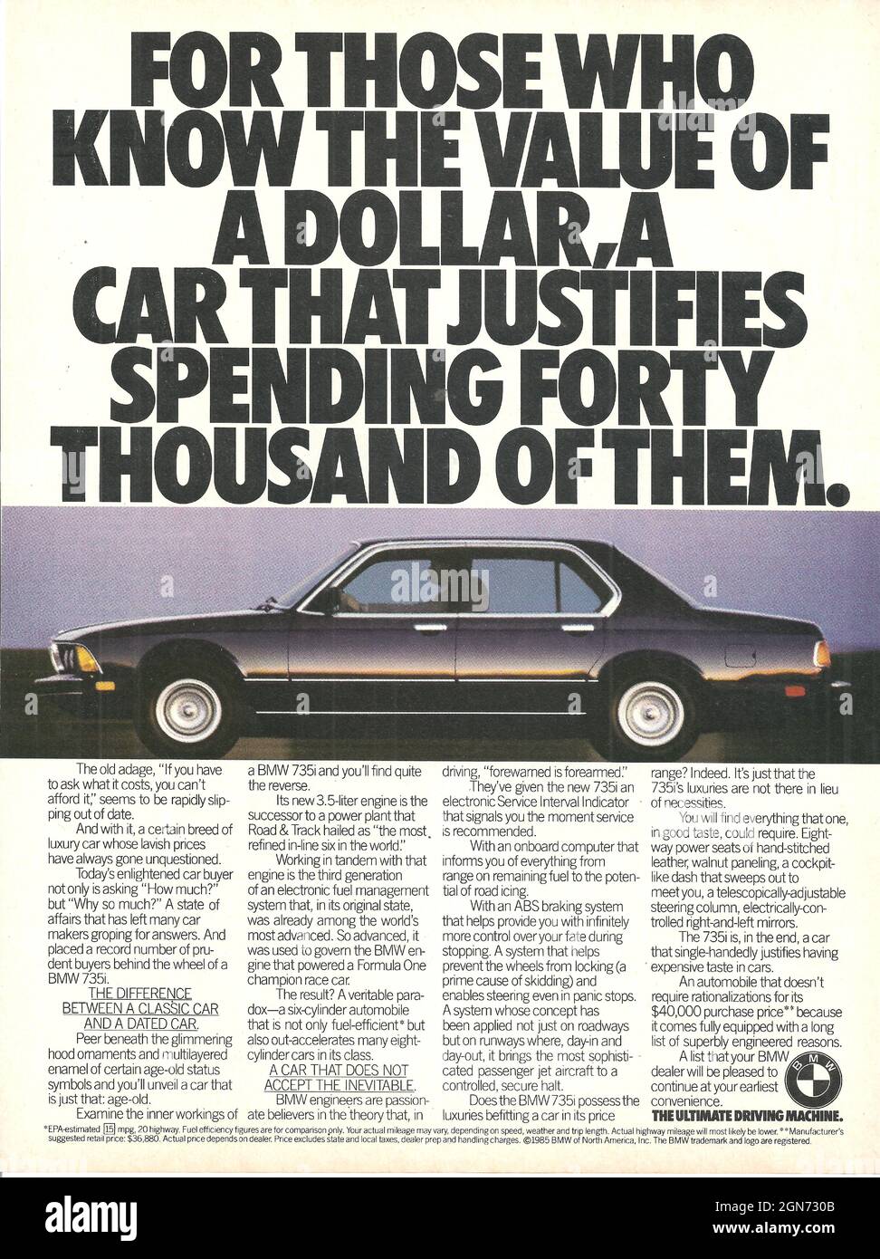 Vintage advertisement paper ad of BMW cars motorbike Stock Photo - Alamy