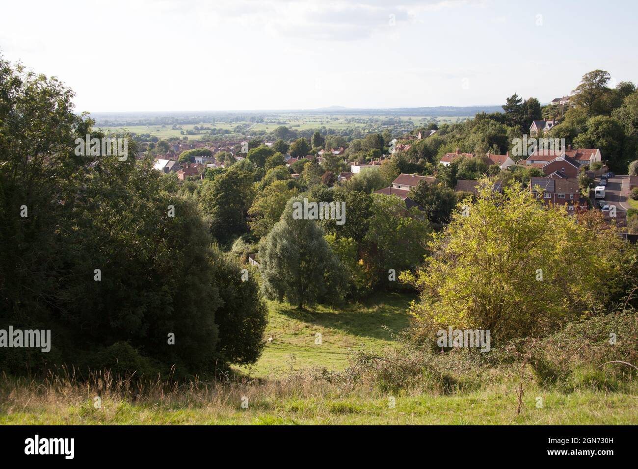 Views across Glastonbury and Somerset in the UK Stock Photo - Alamy