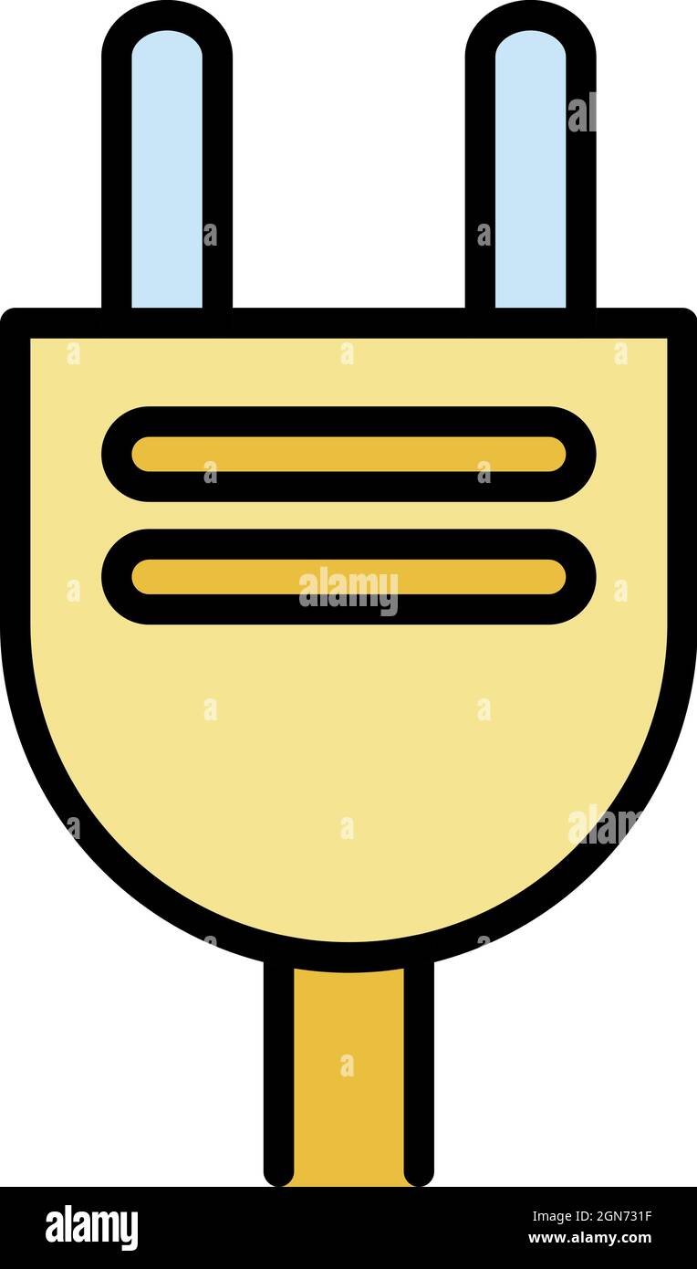 Classic plug wire icon. Outline classic plug wire vector icon color ...
